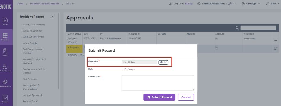 Workflow Rule - Assign Personnel Outcome – Evotix