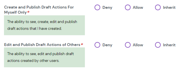 Creating and Managing Draft Actions – Evotix