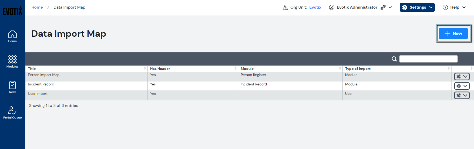 Data Import - Bulk Importing System Users – Evotix