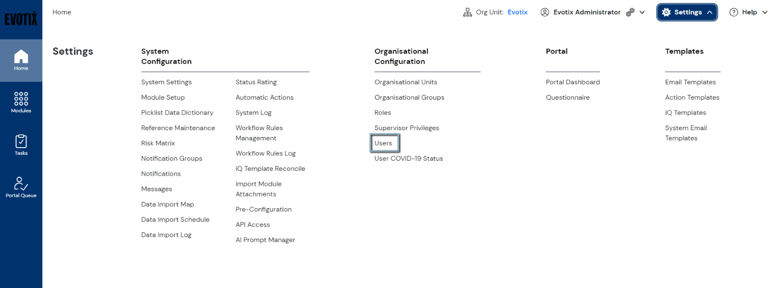 Exporting user list to csv – Evotix