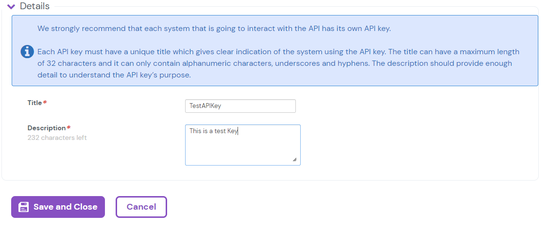 Creating and managing your API keys – Evotix