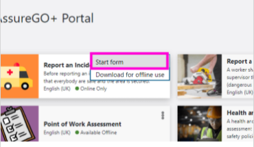 Completing a Form on AssureGO+ – Evotix