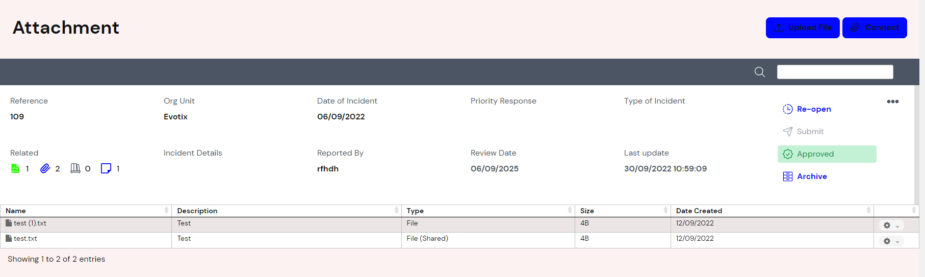 Attachment area – Evotix