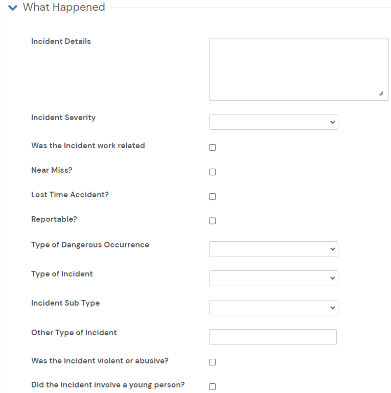 Completing an Incident Form – Evotix
