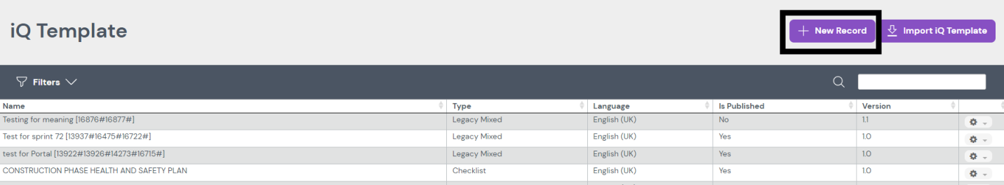 IQ Template - Enhancements – Evotix