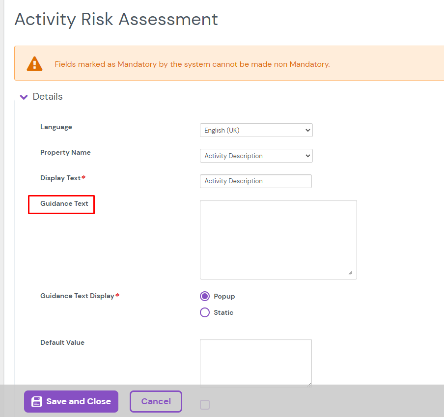 Adding Guidance Text To A Main Form Field – Evotix Adding Guidance Text To A Main Form Field – Evotix