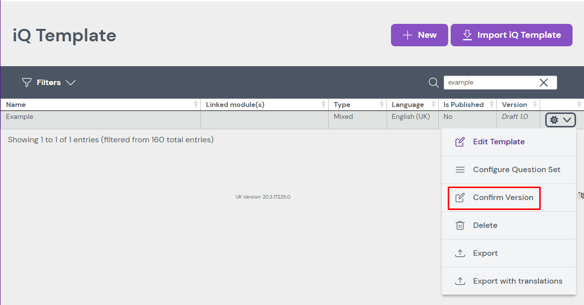 Configure IQ Template (Advanced) – Evotix