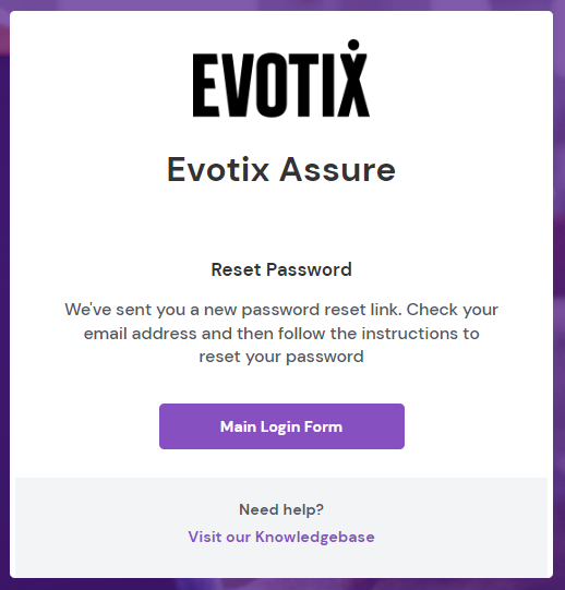 Assure Login Page – Evotix