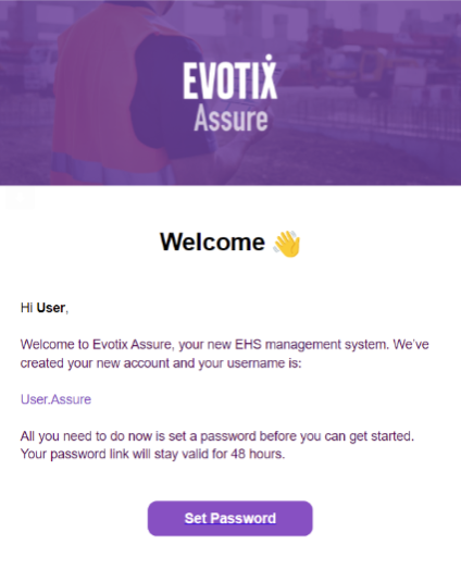 How to create and reset a password using the password link email – Evotix