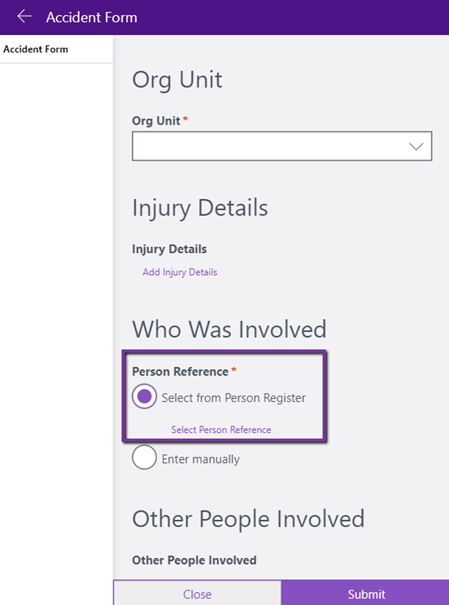 Enabling the selection from the Person Register on AssureGO+ – Evotix